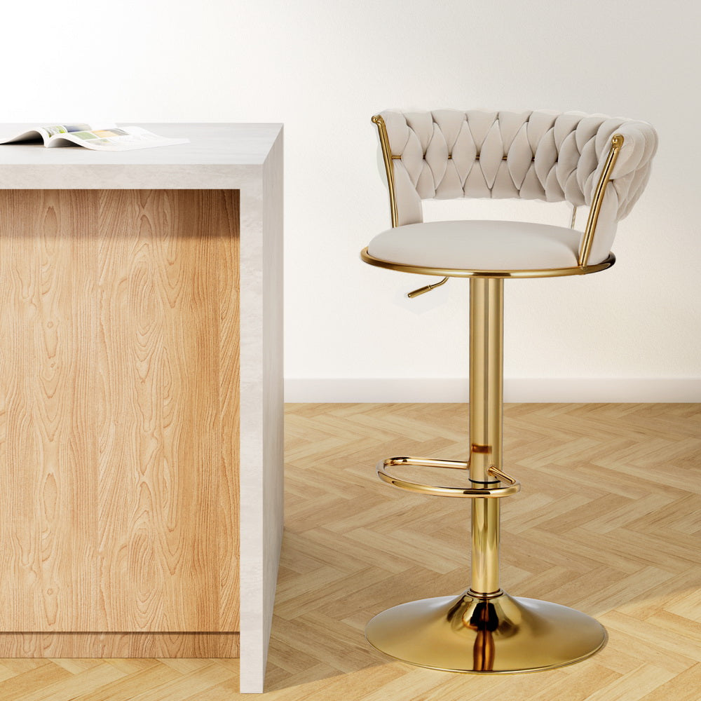 Vivien Clam Shell Bar Stool - Ivory