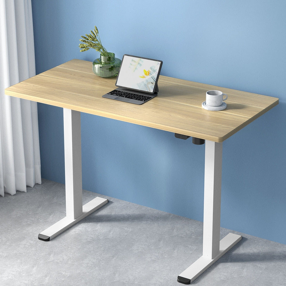 Standing Desk Motorised Sit Stand Desks White Oak 140CM