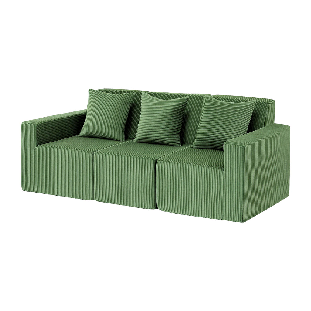 Modular 3-Seater Sofa Bed Convertible Sectional Floor Couch with Deep