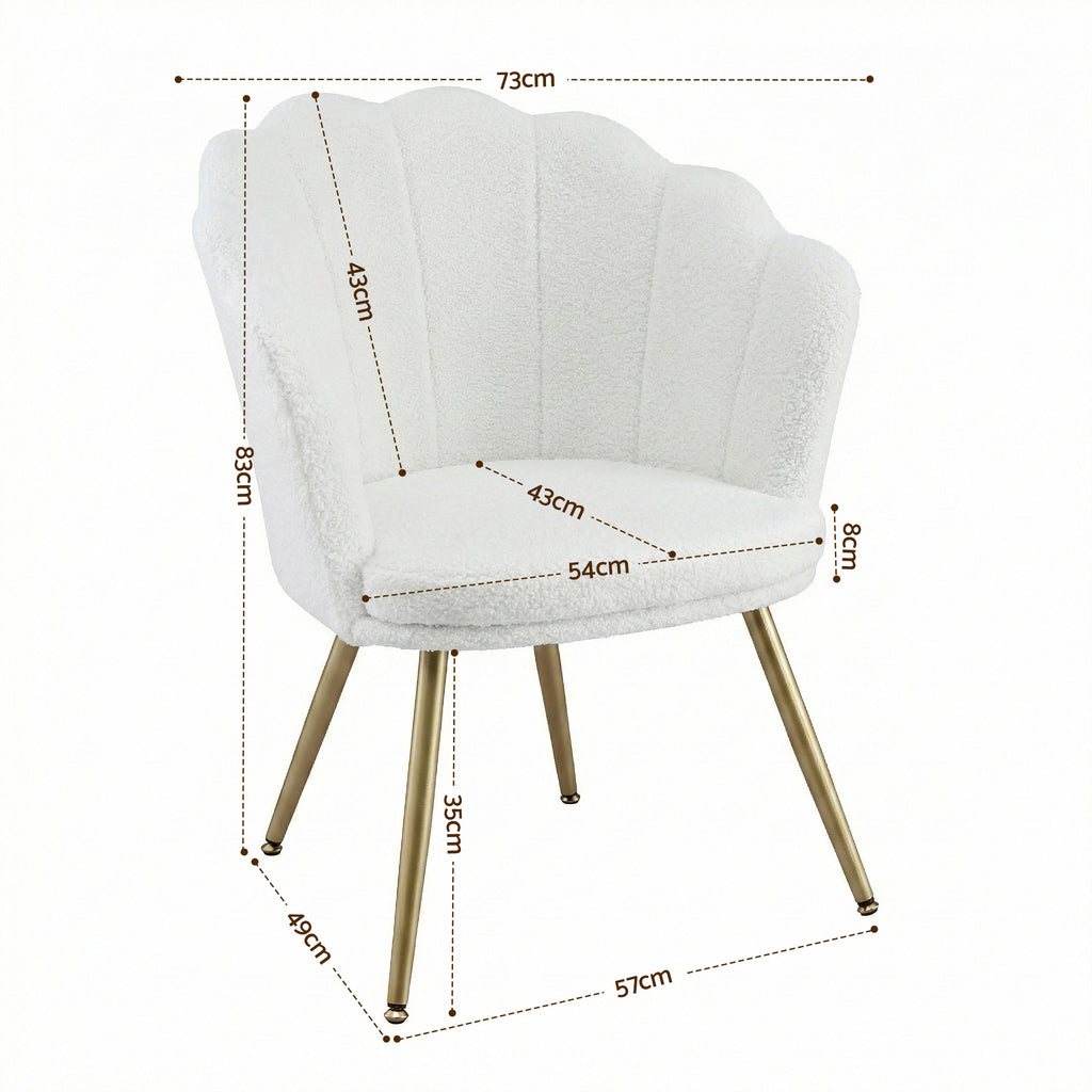 Armchair Teddy Fleece White Callista