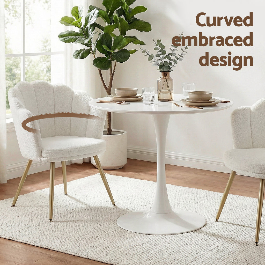 Armchair Teddy Fleece White Callista