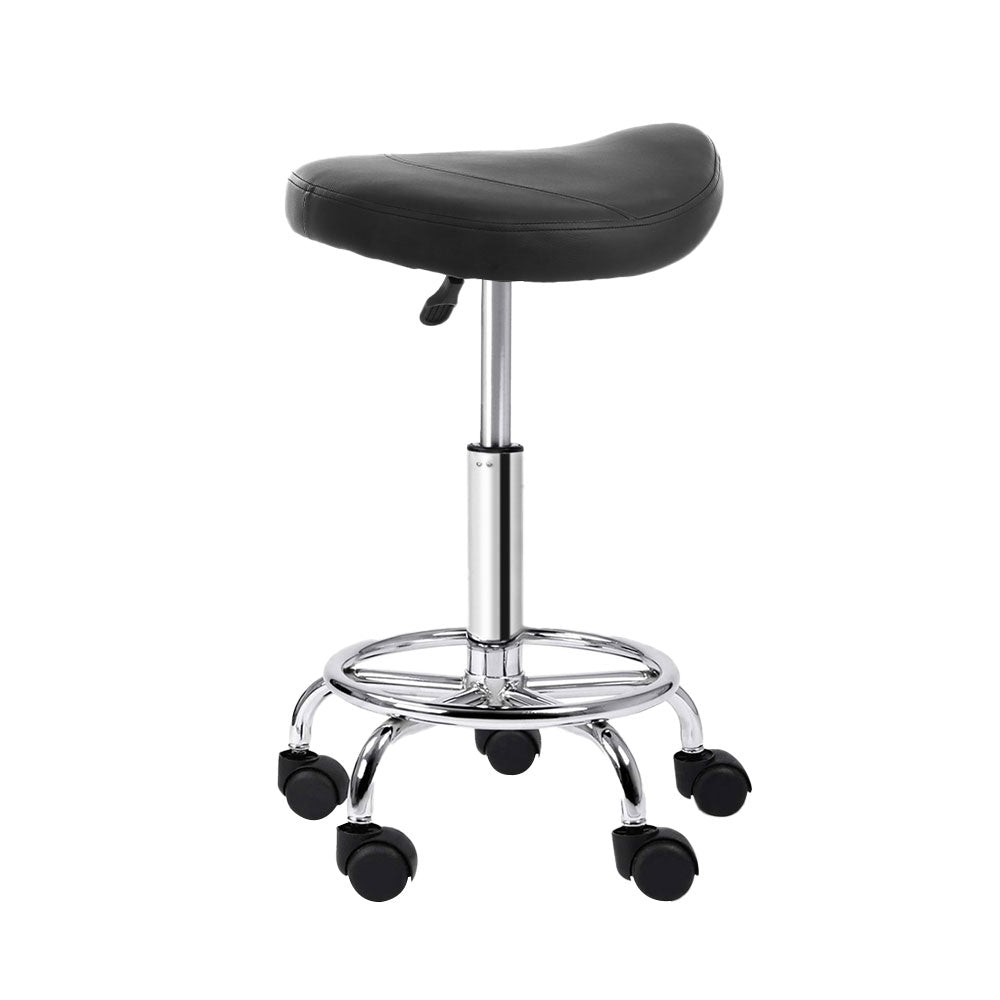 Saddle Salon Stool Black PU Swivel Barber Hair Dress Chair Hydraulic L ...